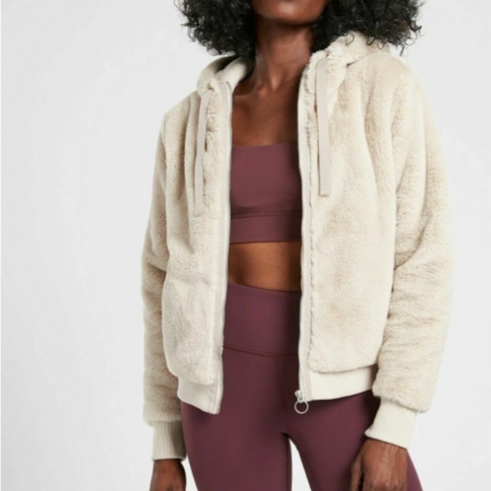 Athleta Teddy Reversible Zipper Jacket Size Small - Gem